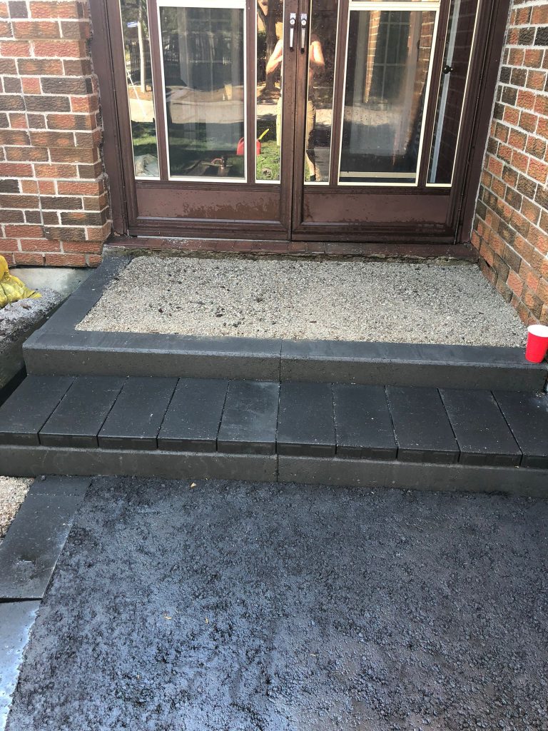 Paved Driveway With Interlock Border and Steps - Expert Paving and Masonry