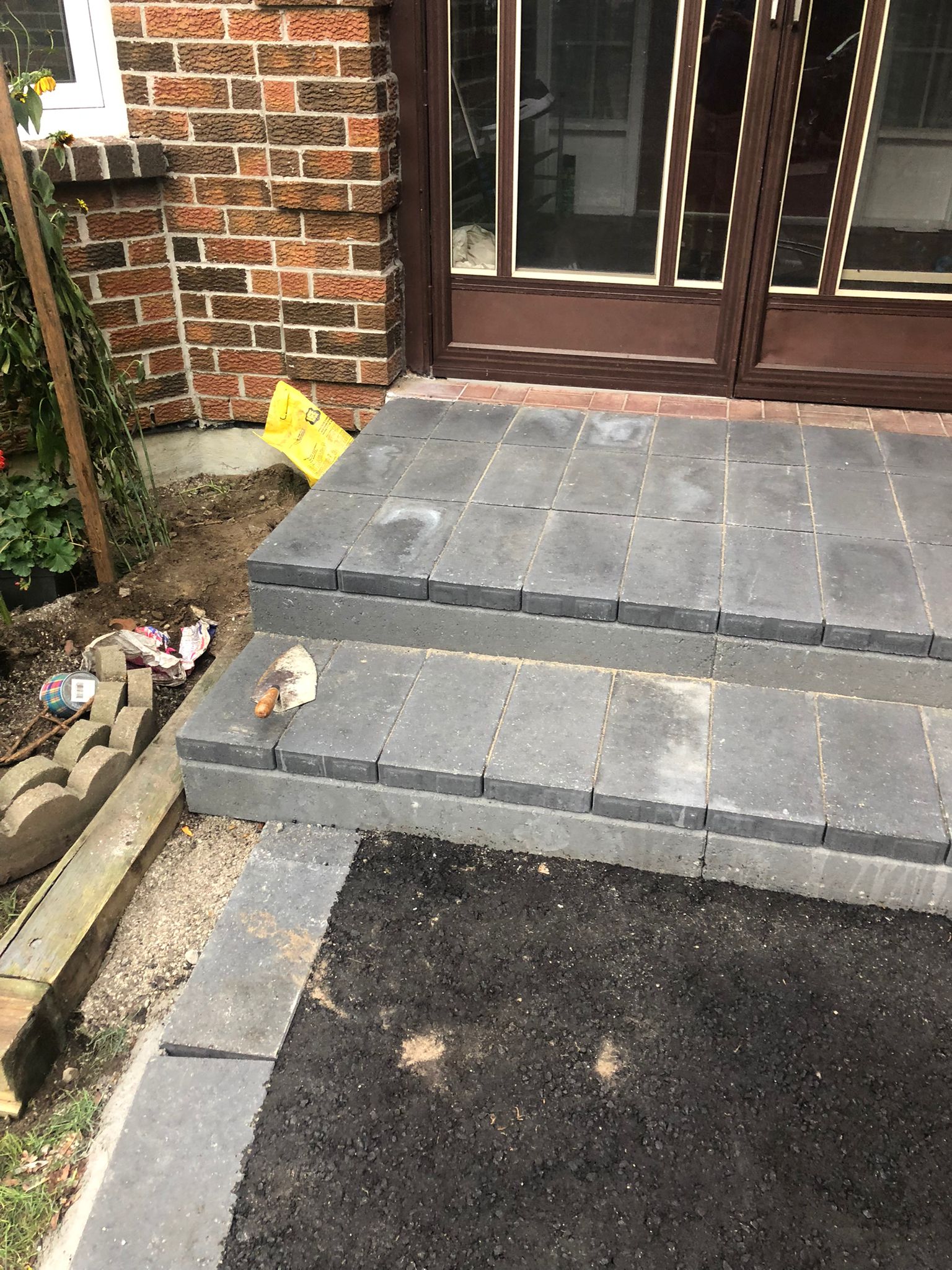 Paved Driveway With Interlock Border and Steps - Expert Paving and Masonry